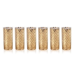 "Seraphina" Highball Glass, Golden Triangle Decal (Set of 6) - Bed Bath ...