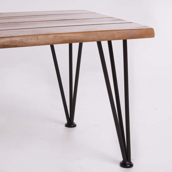 Geania Industrial Acacia Wood Rectangle Coffee Table by Christopher ...