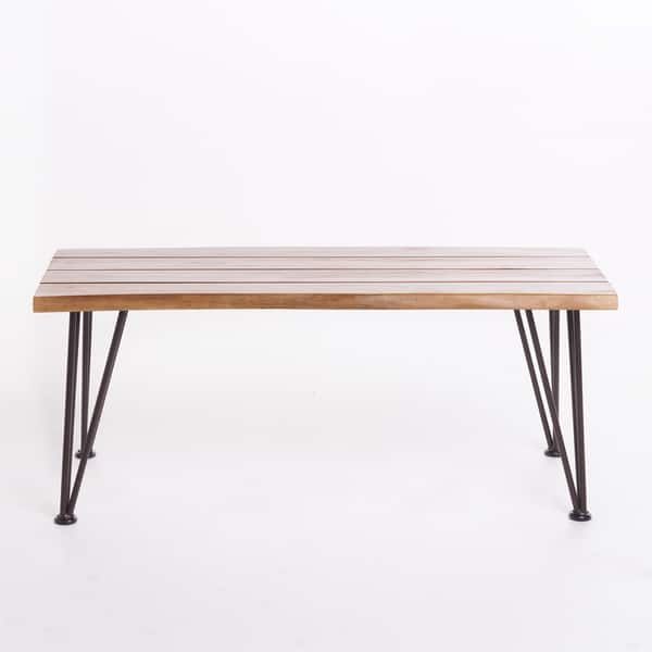 Geania Industrial Acacia Wood Rectangle Coffee Table by Christopher ...