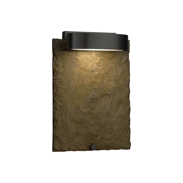 Justice Design Slate Litho Matte Black Outdoor Wall Sconce, Earth Slate ...