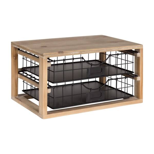 Kate and Laurel Tanner Rustic Wood and Metal Desktop Drawer Organizer ...