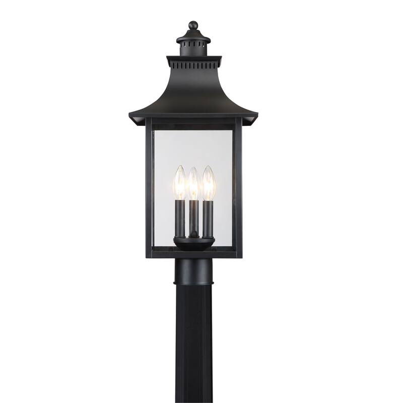 Quoizel Chancellor Mystic Black Steel Outdoor Post Light - Overstock ...