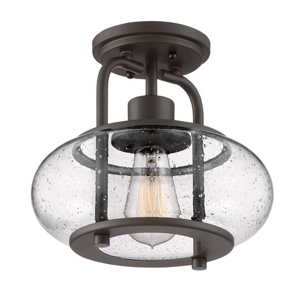 Trilogy 1-Light Old Bronze Semi-Flush Mount - Bed Bath & Beyond - 22833265