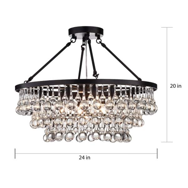 Arosa Black 9-light Semi Flush Mount - Bed Bath & Beyond - 16797187