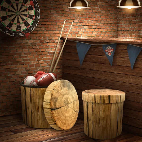 Sorbus® Tree Stump Ottoman Cube undefined Foldable/ Collapsible with ...