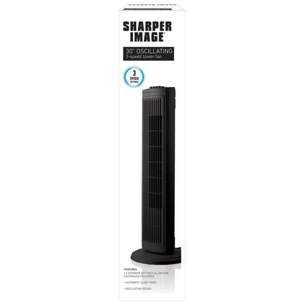 Sharper Image 30 Inch Oscillating Black Tower Fan - Bed Bath & Beyond ...