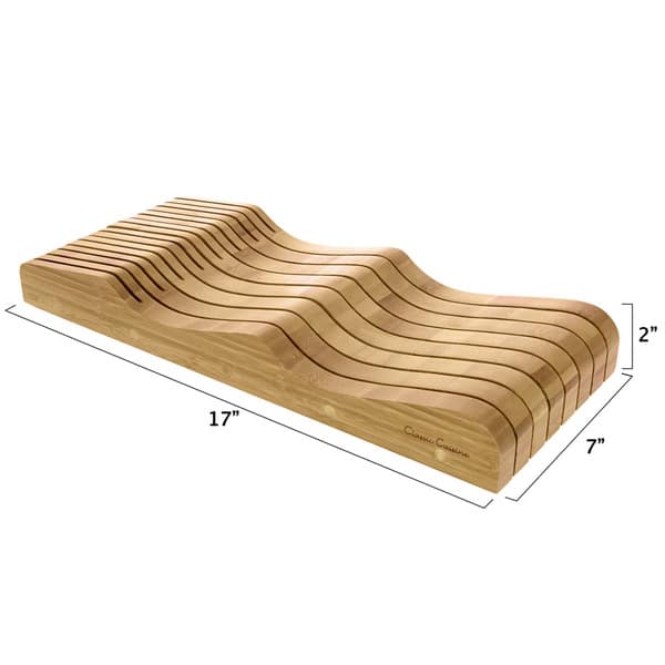 In-Drawer Bamboo Knife Block and Cutlery Storage Organizer by Classic ...