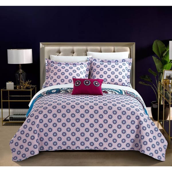 Chic Home Gaara Purple 8-Piece Complete Bed in a Bag Reversible Quilt ... Chic Home Gaara Purple 8-Piece Complete Bed in a Bag Reversible Quilt ...