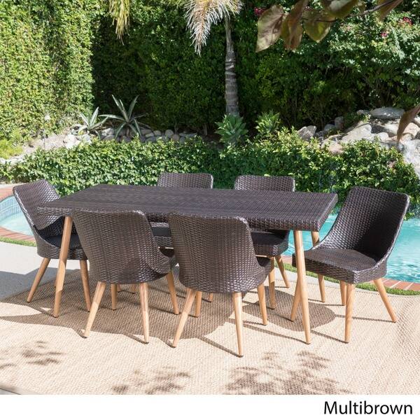 Delphi Outdoor 7-piece Rectangle Dining Set by Christopher Knight Home ...
