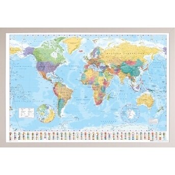 Framed World Map Art Print with Choice of Frame | SheFinds