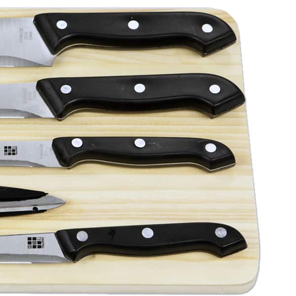 Home Basics 5 Piece Stainless Steel Knife Set with Cutting Board - Bed ...