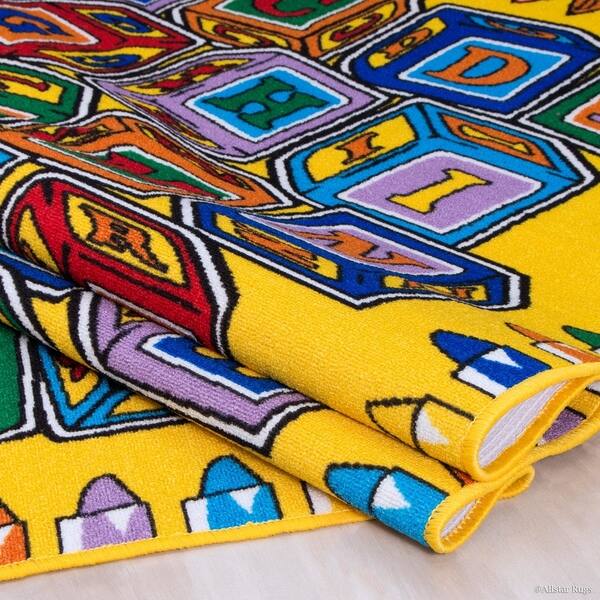 Allstar Kids Learn Alphabet Letters Numbers Cubes Rug - On Sale - Bed ...