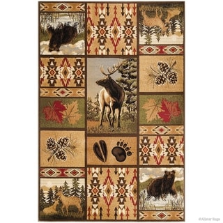 Lodge King Patchwork Rustic Bear Area Rug - On Sale - Bed Bath & Beyond ...