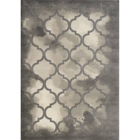 Inertia Cream/Grey Enchanted Window Rug (7'10" x 10'10") - 7'10" x 10 ...