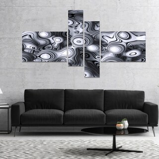 Designart "3D Abstract Wavy Bubbles" Abstract Canvas Art Print - Bed ...