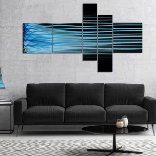 Designart "Light Blue Fractal Flames" Abstract Art on Canvas - Bed Bath ...