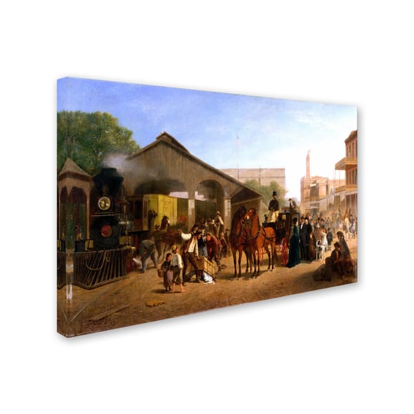 William Hahn 'Sacramento Railroad Station' Canvas Art - Bed Bath ...