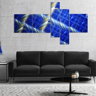 Designart "Blue Abstract Metal Grill" Abstract Art on Canvas - Bed Bath ...