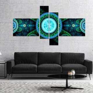Designart "Bright Blue Psychedelic Relaxing Art" Abstract Canvas Art ...
