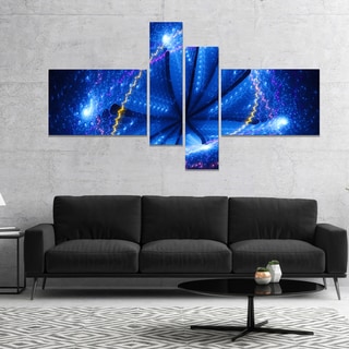 Designart "Blue Star Clusters" Abstract Canvas Wall Art - Bed Bath ...
