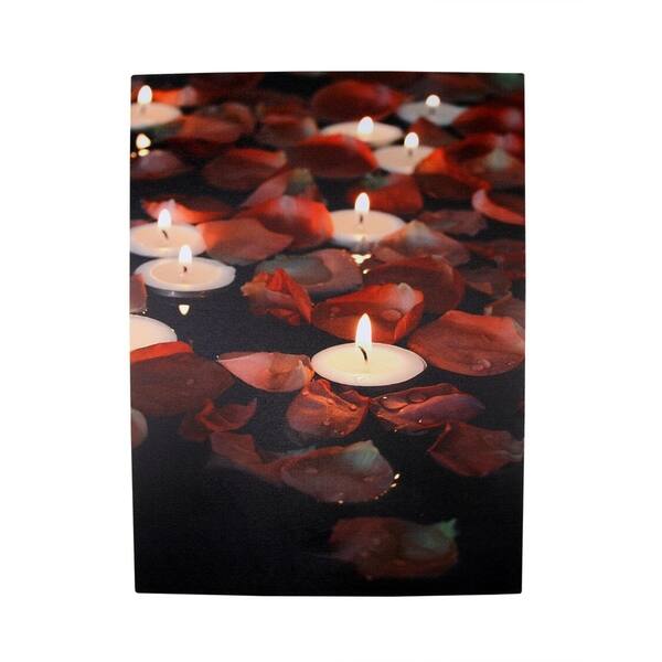 LED Lighted Flickering Garden Party Floating Candles with Rose Petals ...