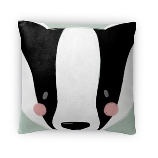 Kavka Designs green/ black/ white badger throw pillow - Bed Bath ...