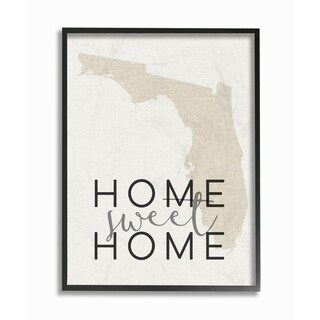 Stupell Home Sweet Home Florida Typography Framed Giclee Texturized Art ...