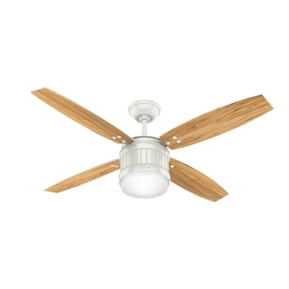 Hunter 52" Seahaven Outdoor Ceiling Fan w/ LED Light, Remote - White ...