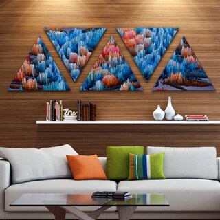 Designart "Macro Render Structure Blue Red" Canvas Art Print - Triangle ...