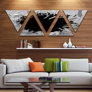 Designart 'Contemporary Broken Wall 3D Design' Contemporary Triangle ...