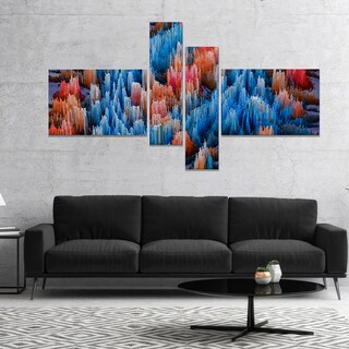 Designart "Macro Render Structure Blue Red" Canvas Art Print - Bed Bath ...