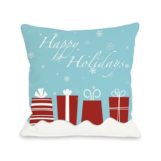 Happy Holidays Presents 16 or 18 Inch Throw Pillow by OBC - Bed Bath ...