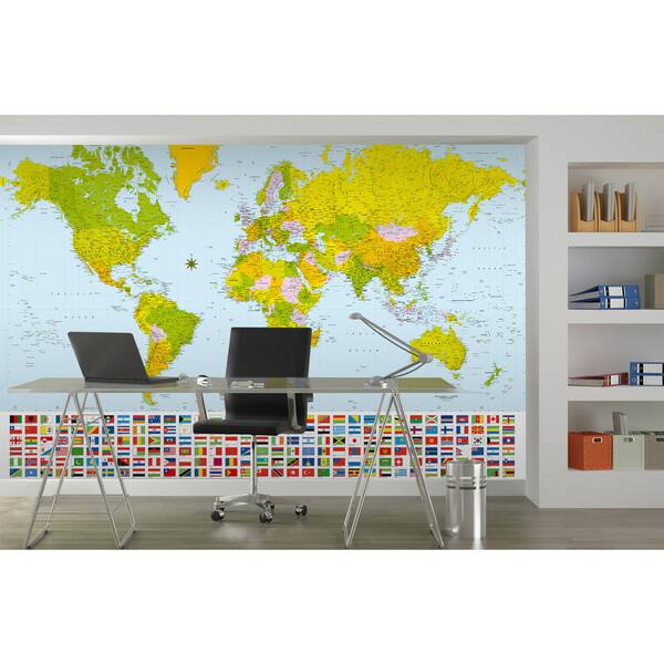 Wizard & Genius Map Of The World Wall Mural - Bed Bath & Beyond - 17025249
