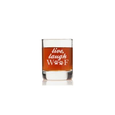 Live Laugh Woof Glass Rock Glasses (Set of 4) - Overstock - 17028834