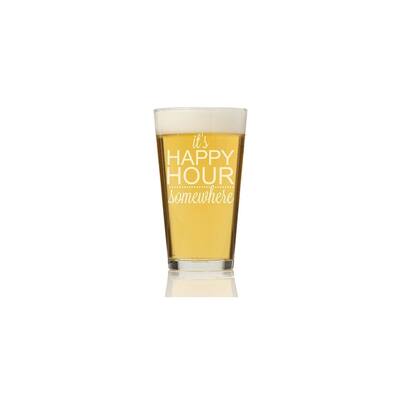 It's Happy Hour Somewhere Pint Glass (Set of 4) - Overstock - 17030391