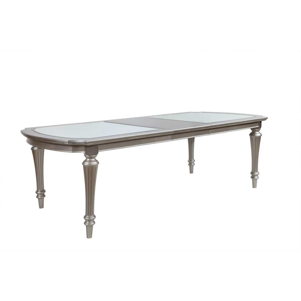 Park Ave Pearlized Platinum Dining Table - Silver - Overstock - 17039839