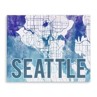 Kavka Designs Seattle Purple Sunset Blue/Purple/White Canvas Art - Bed ...