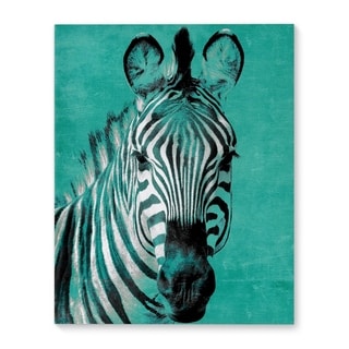 Kavka Designs Zebra Teal Teal/Blue/Black/White Canvas Art - Bed Bath ...