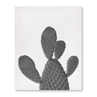 Kavka Designs Black And White Cactus White/Grey Canvas Art - Bed Bath ...