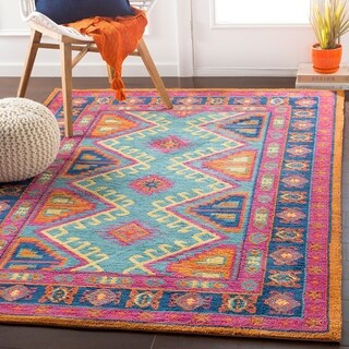 Ezrah Traditional Southwestern Fuschia Area Rug - 4' x 6' - Bed Bath ...