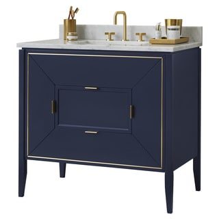 Ronbow 36" Amora Bathroom Vanity Cabinet Base in Navy - Bed Bath ...