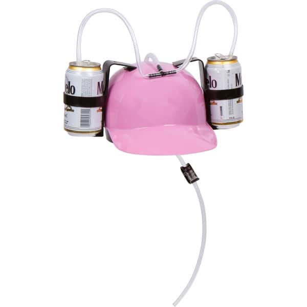 Beer & Soda Guzzler Helmet - Drinking Hat By EZ Drinker (Pink) - Bed ...