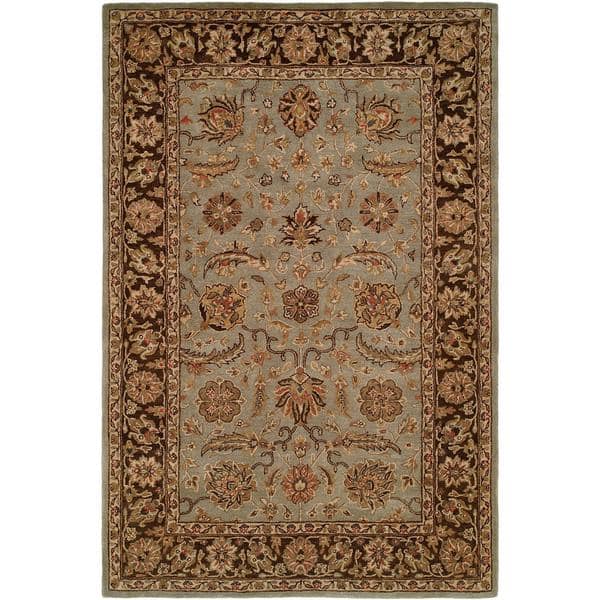 Empire Light Blue/ Brown Wool Hand-tufted Area Rug - Bed Bath & Beyond ...