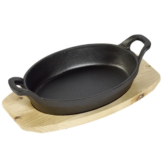2pc Oval sizzler set with wooden trivet - Bed Bath & Beyond - 17131015