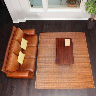 Handmade Bali Chestnut 8X10 Woven Natural Bamboo & Rattan Area Rug - 8 ...