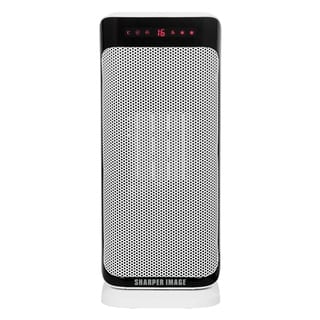Sharper Image 16 Inch White Oscillating Tower Heater with Remote - Bed ...