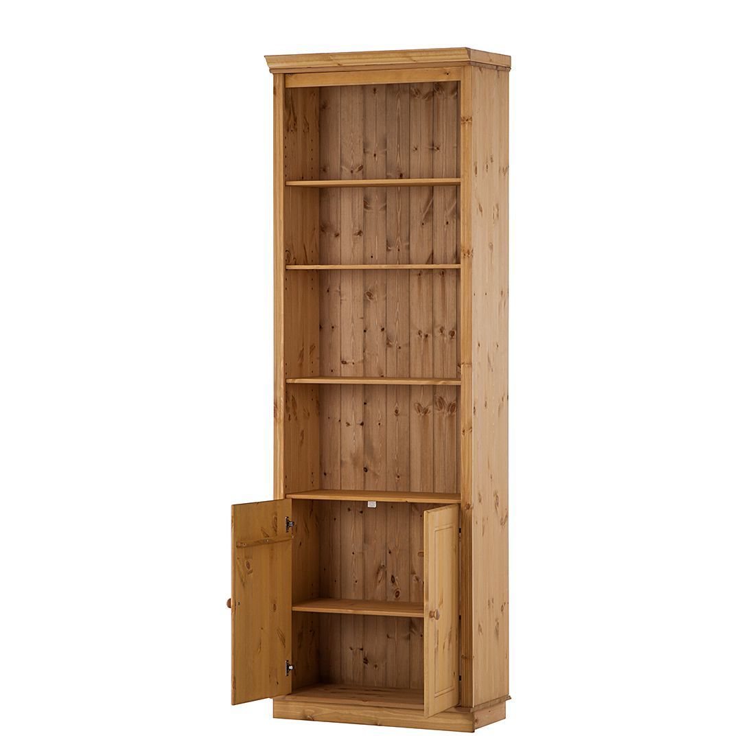 Annabelle Solid Pine 86 inch Tall Bookshelf with 2 Wood Doors Bed Bath Beyond 17158979
