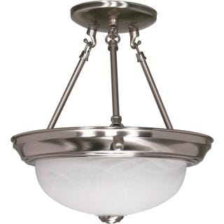 2 Light - 11" - Semi-Flush - Alabaster Glass - Bed Bath & Beyond - 17166372