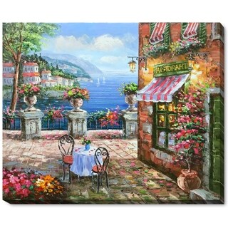 La Pastiche Cafe Italy' Hand Painted Oil Reproduction - Bed Bath ...