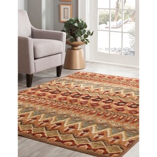 Carrington Tan/Rust/Sage/Blue Southwestern Chenille Area Rug by Greyson ...